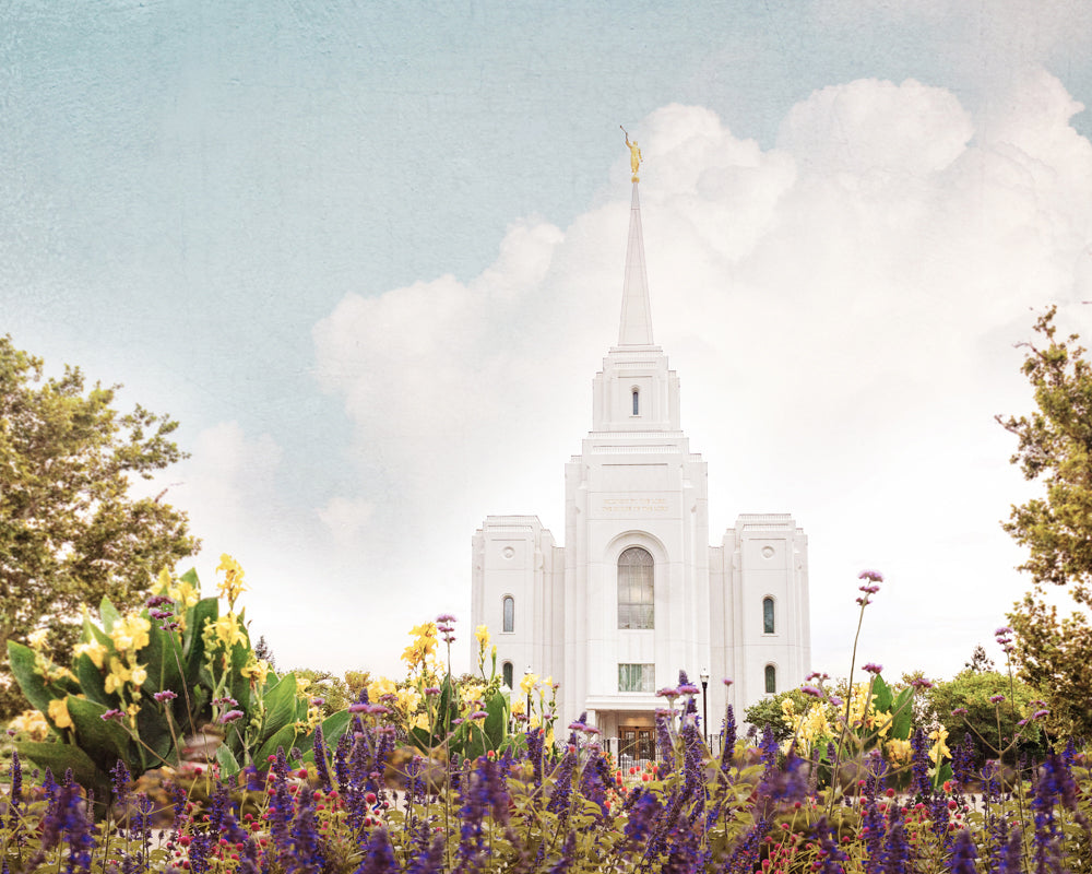 Brigham City Temple- Summer Peace by Mandy Jane Williams | Altus Fine Art