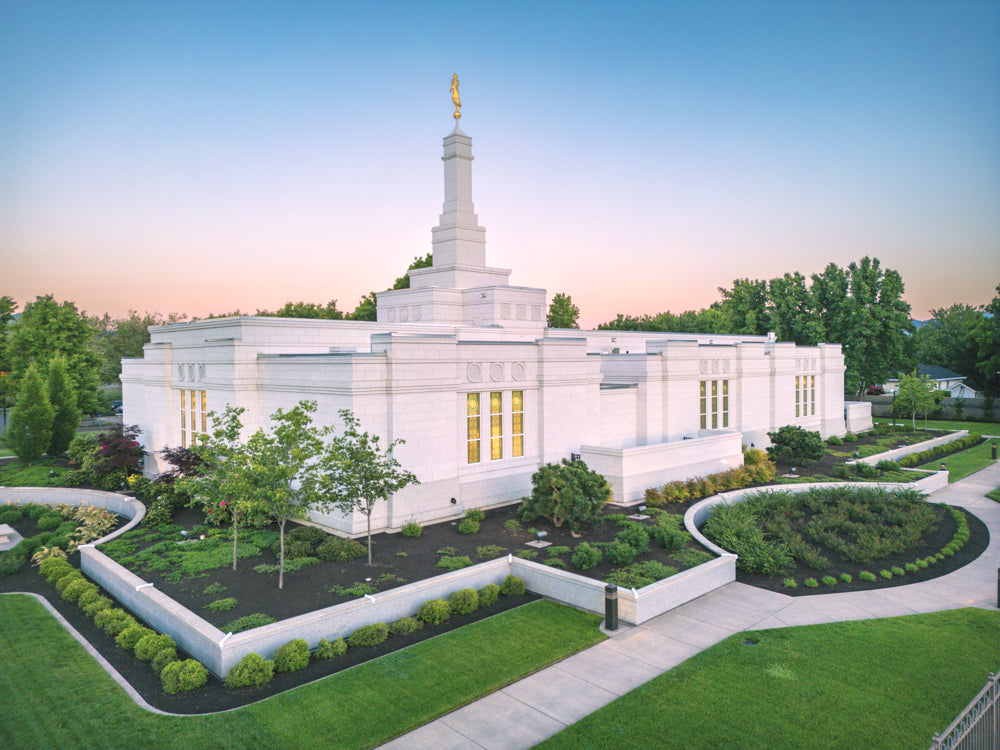 Medford Oregon Temple - Corner View by Scott Jarvie | Altus Fine Art