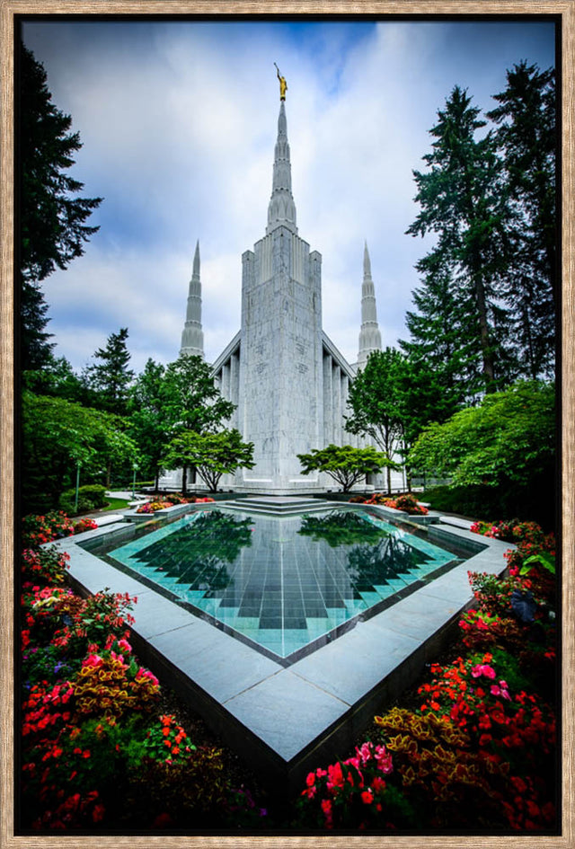 Portland Temple - Garden Reflection Pool by Scott Jarvie | Altus Fine Art