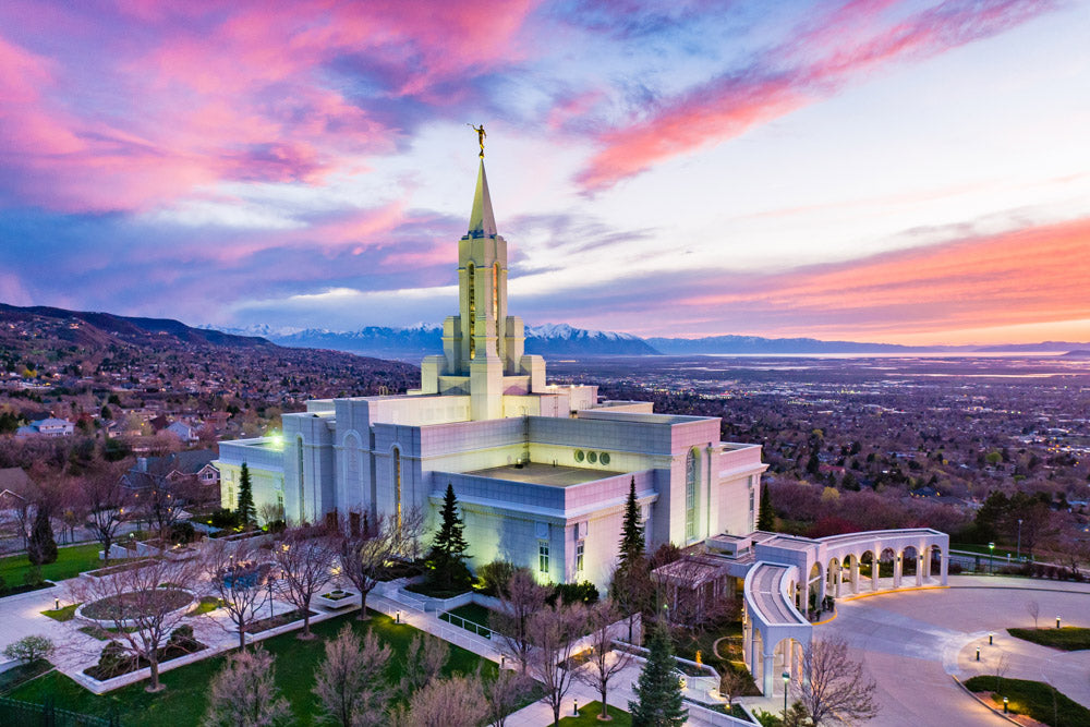 Bountiful Temple - Sunset Across the Valley by Scott Jarvie | Altus ...