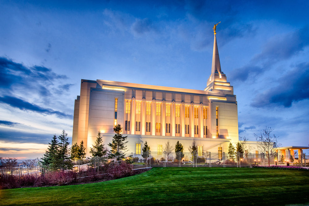 Rexburg Temple - Twilight from the Side by Scott Jarvie | Altus Fine Art
